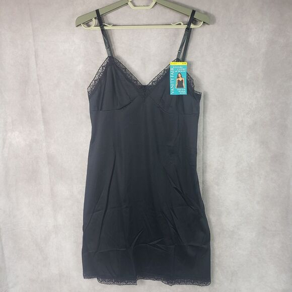 Vanity Fair | Intimates & Sleepwear | Vanity Fair Full Slip Black Lace ...